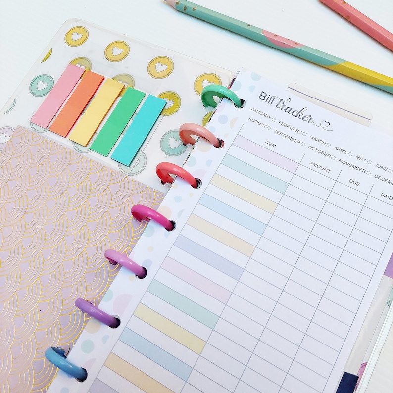 Bill Tracking Insert Fit Skinny Classic Happy Planner, Printable Half ...