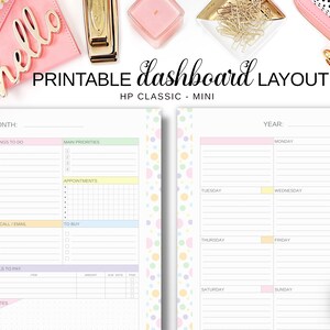 Dashboard Layout Happy Planner Classic Printable Insert - Etsy