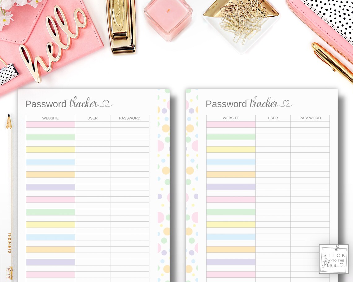 A5 Password Tracker Printable Half Letter Password Book - Etsy