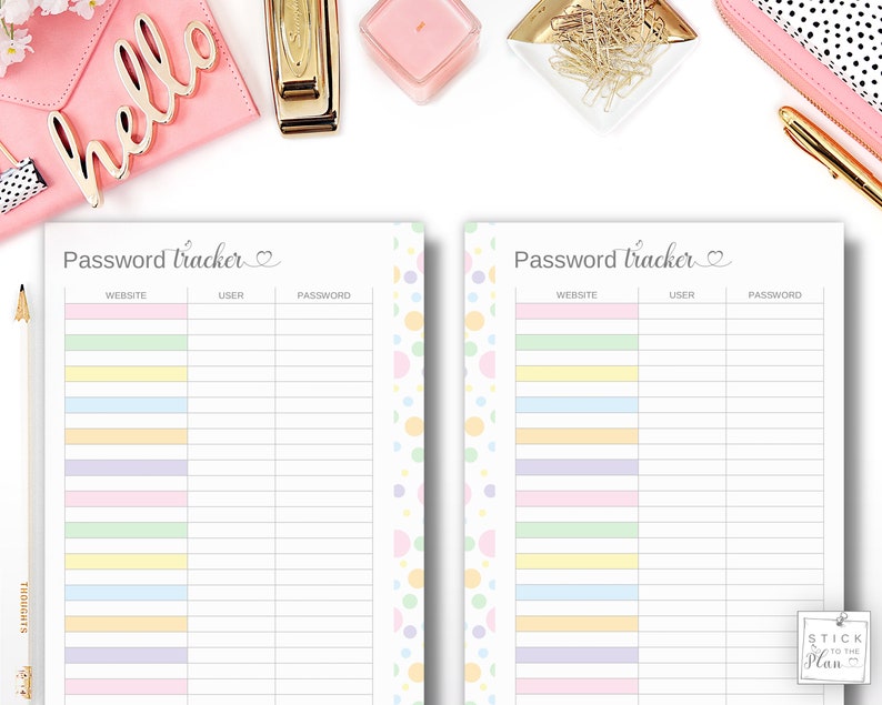 A5 Password Tracker Printable Half Letter Password Book - Etsy