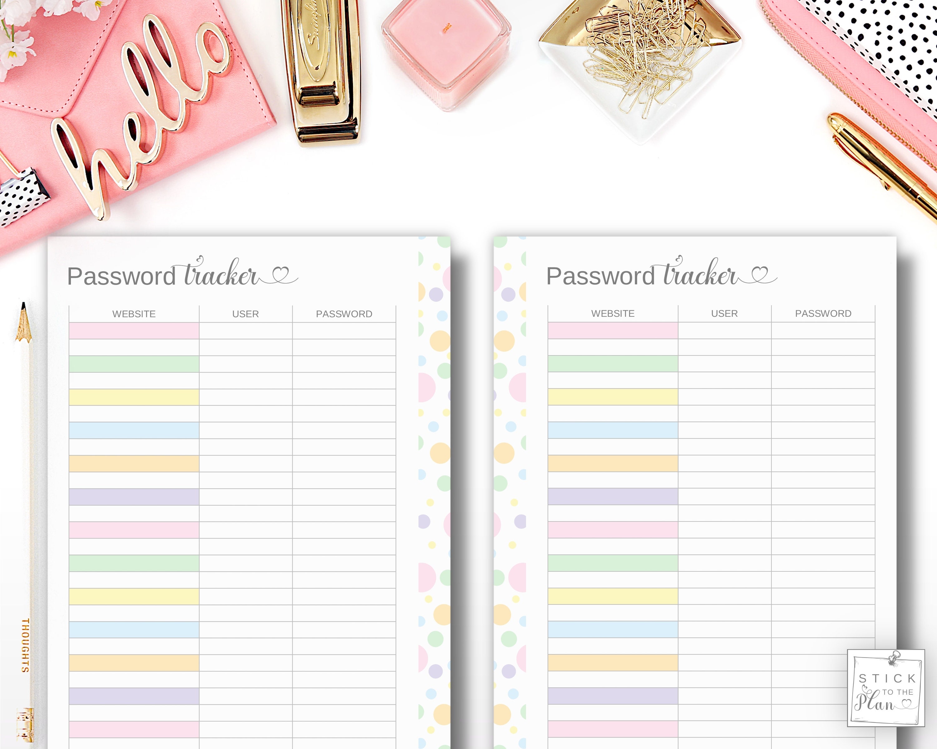 A5 Password Tracker, Printable Half Letter Password Book, Password ...