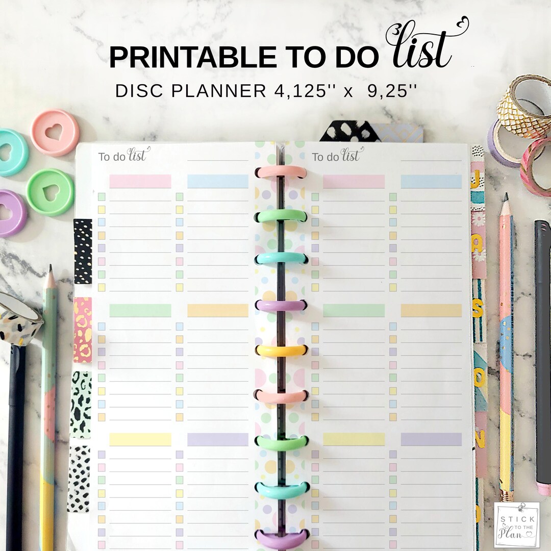 Disc Planner to Do List Insert Fit Happy Planner Skinny Classic ...