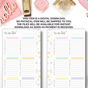 Personal Size to Do List, Printable Filofax Things to Do Checklist ...