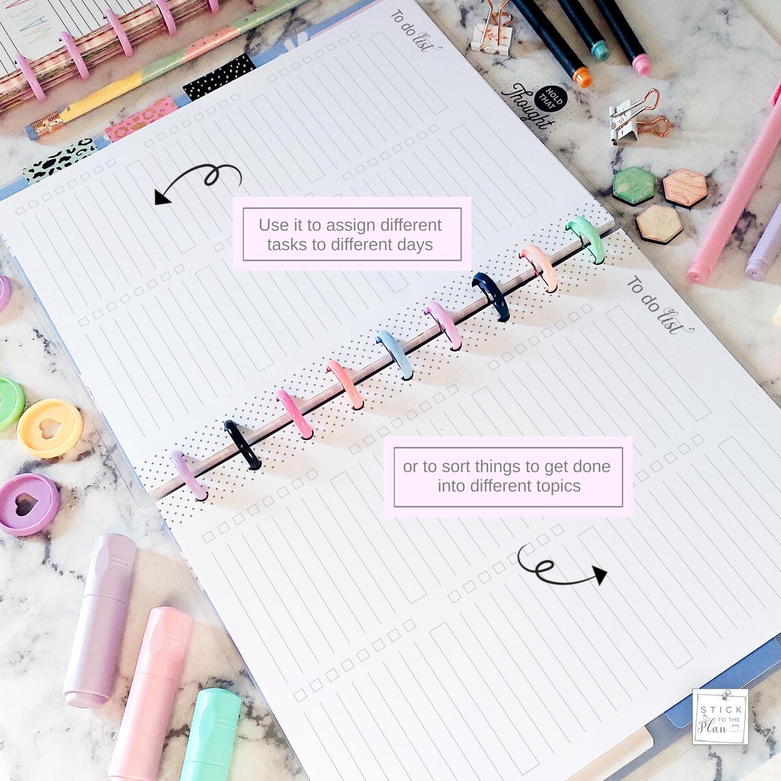 Big to Do List Printable Insert, Letter Size to Do Checklist, Discbound ...