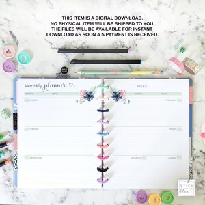 Weekly Happy Planner Printable Insert on Two Pages Horizontal Layout ...