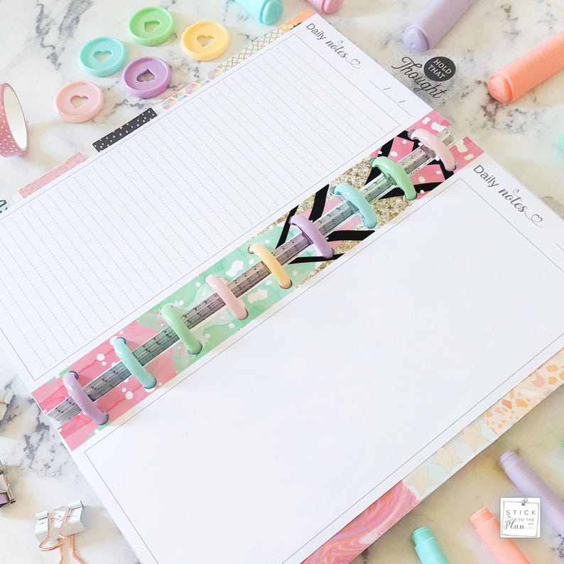 Printable Note Taking Paper Fit Skinny Classic Happy Planner, Disc ...