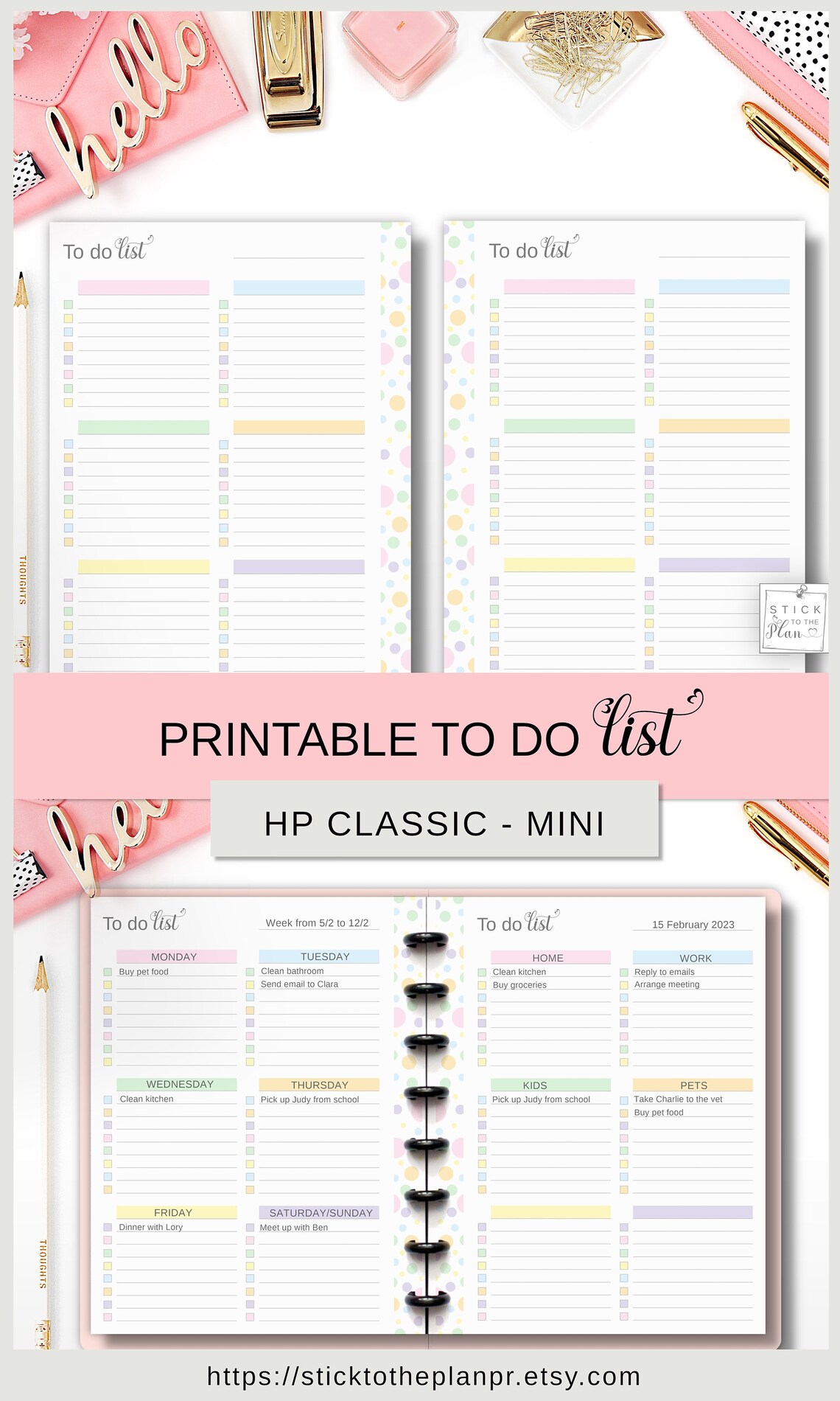 To Do List Classic Happy Planner, Mini HP Printable to Do Checklist ...