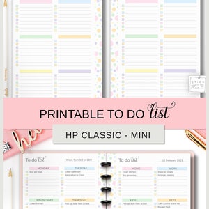 To Do List Classic Happy Planner, Mini HP Printable to Do Checklist ...