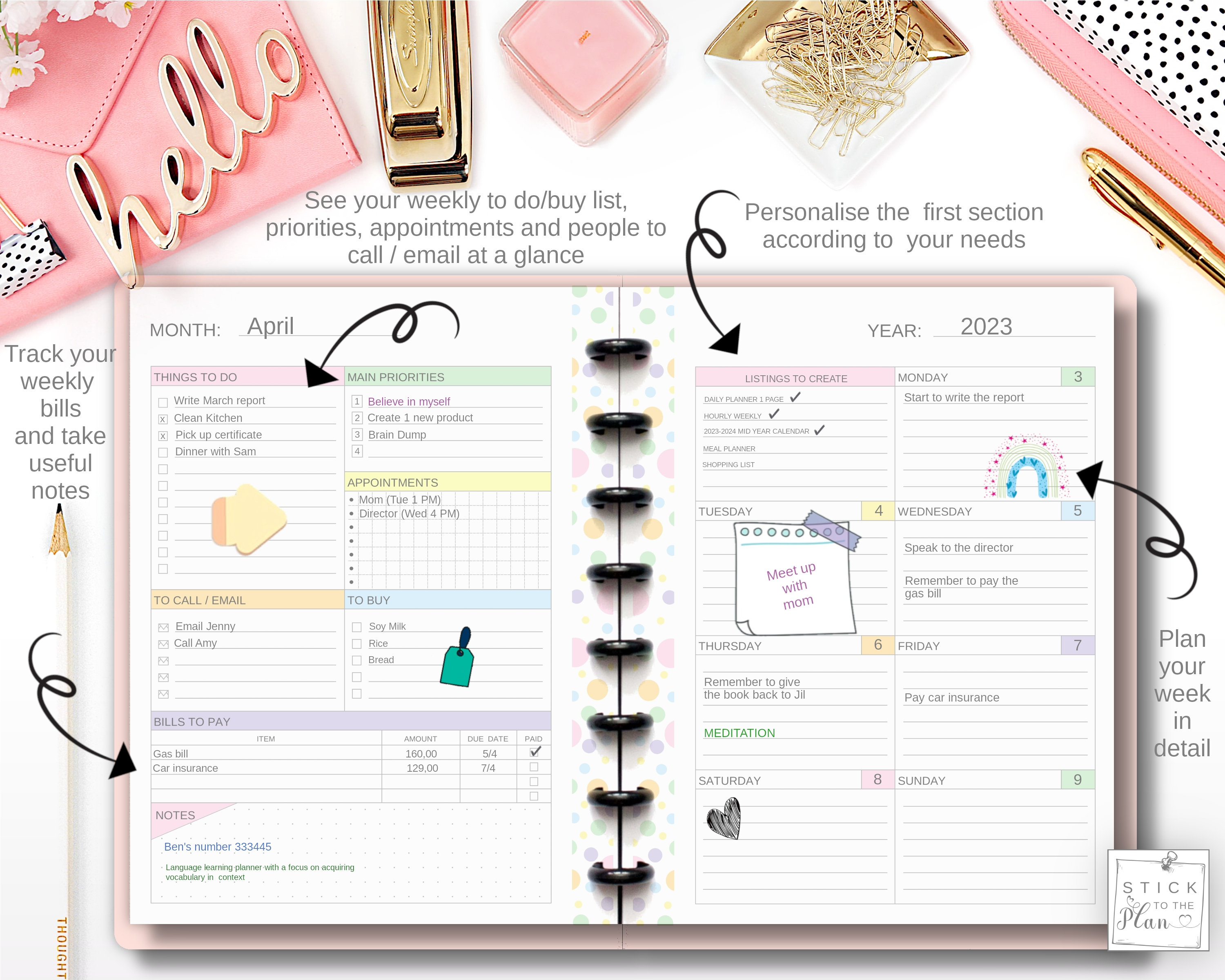 Dashboard Layout Happy Planner Classic Printable Insert - Etsy