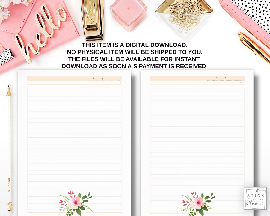 Printable Happy Planner Notes Insert Classic HP Lined Note - Etsy