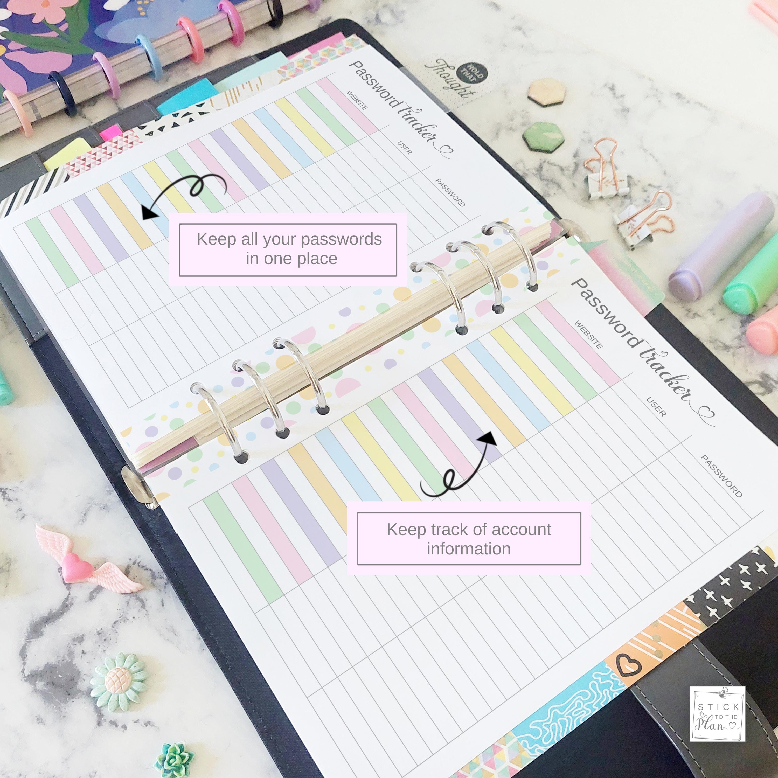 A5 Password Tracker, Printable Half Letter Password Book, Password ...