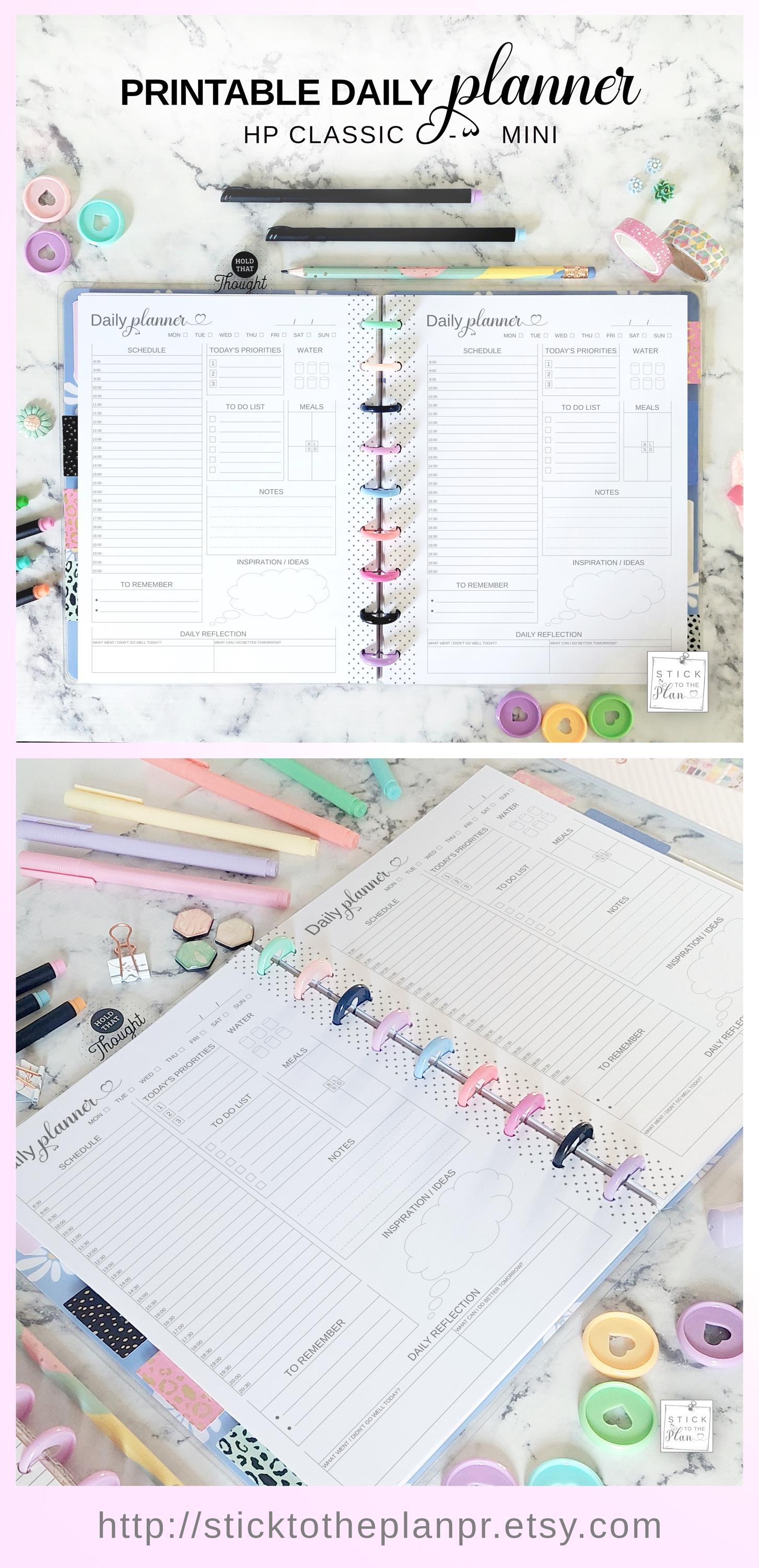 Daily Planner Insert Printable Classic Size Disk Planner Pages, Undated ...