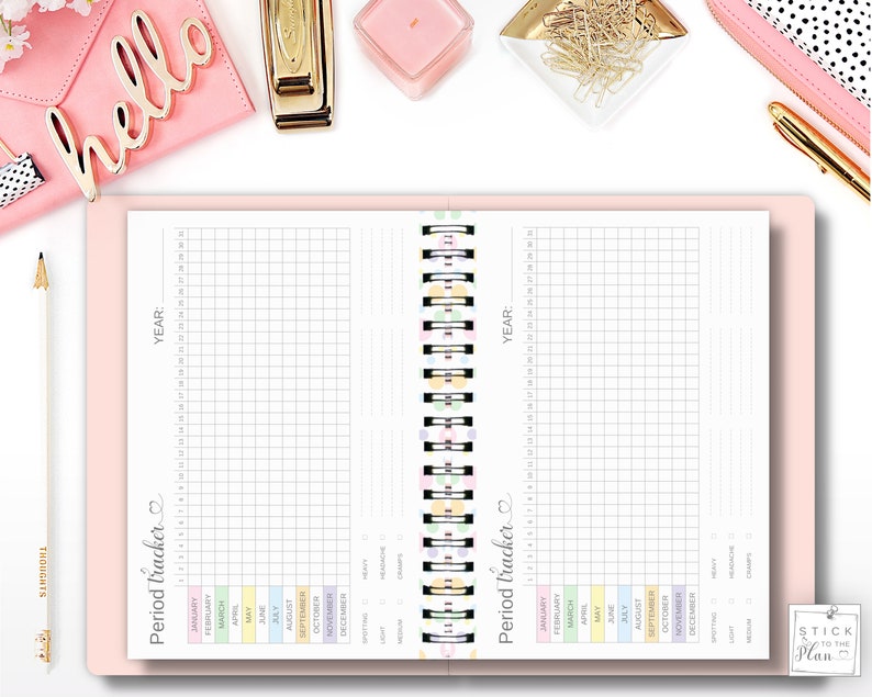 A5 Period Tracker Printable Planner Insert Half Size Menstrual Cycle