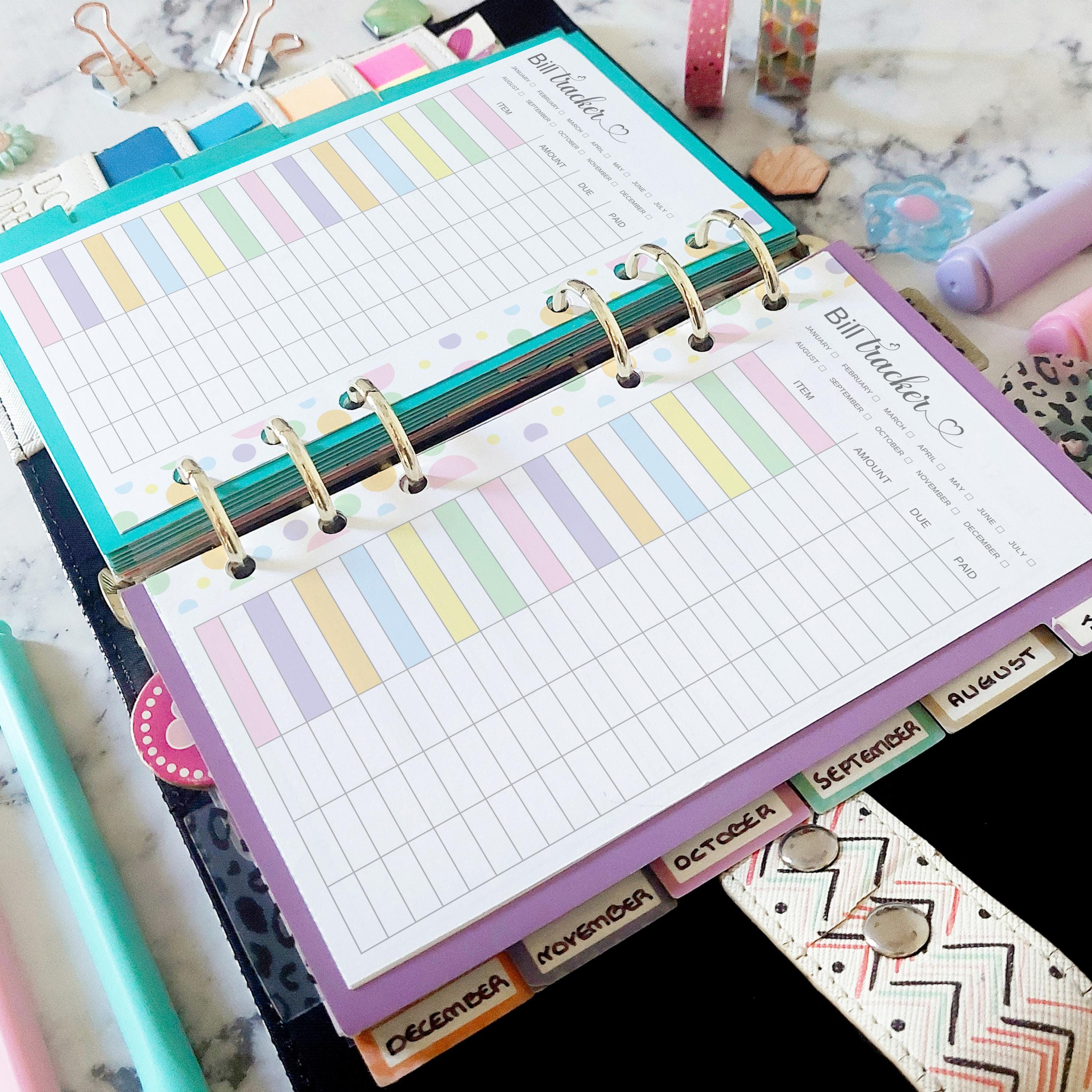 Personal Bill Tracker Planner, Printable Filofax Expense Tracker ...