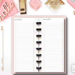 Bucket List Printable Happy Planner Skinny Classic Insert, HP Half ...