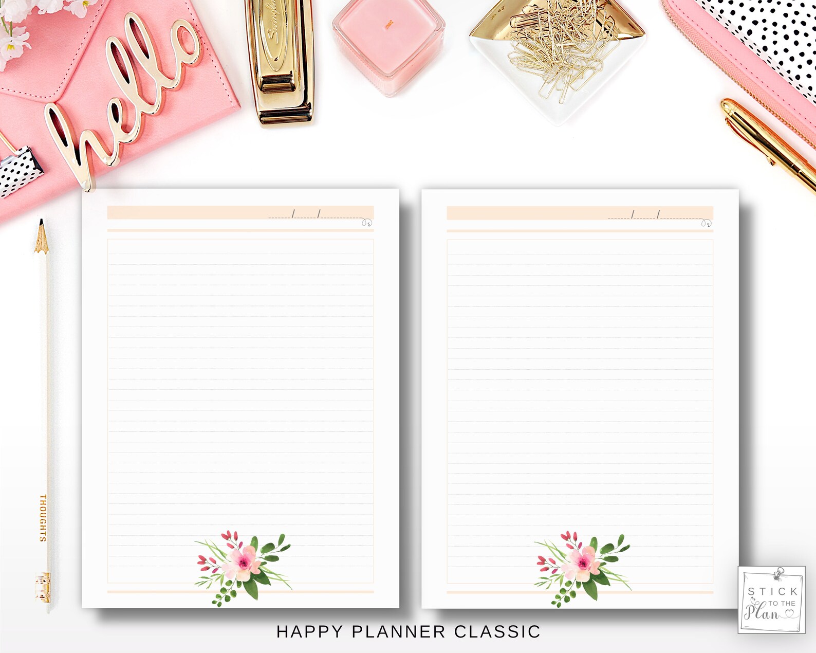 Printable Happy Planner Notes Insert Classic HP Lined Note - Etsy