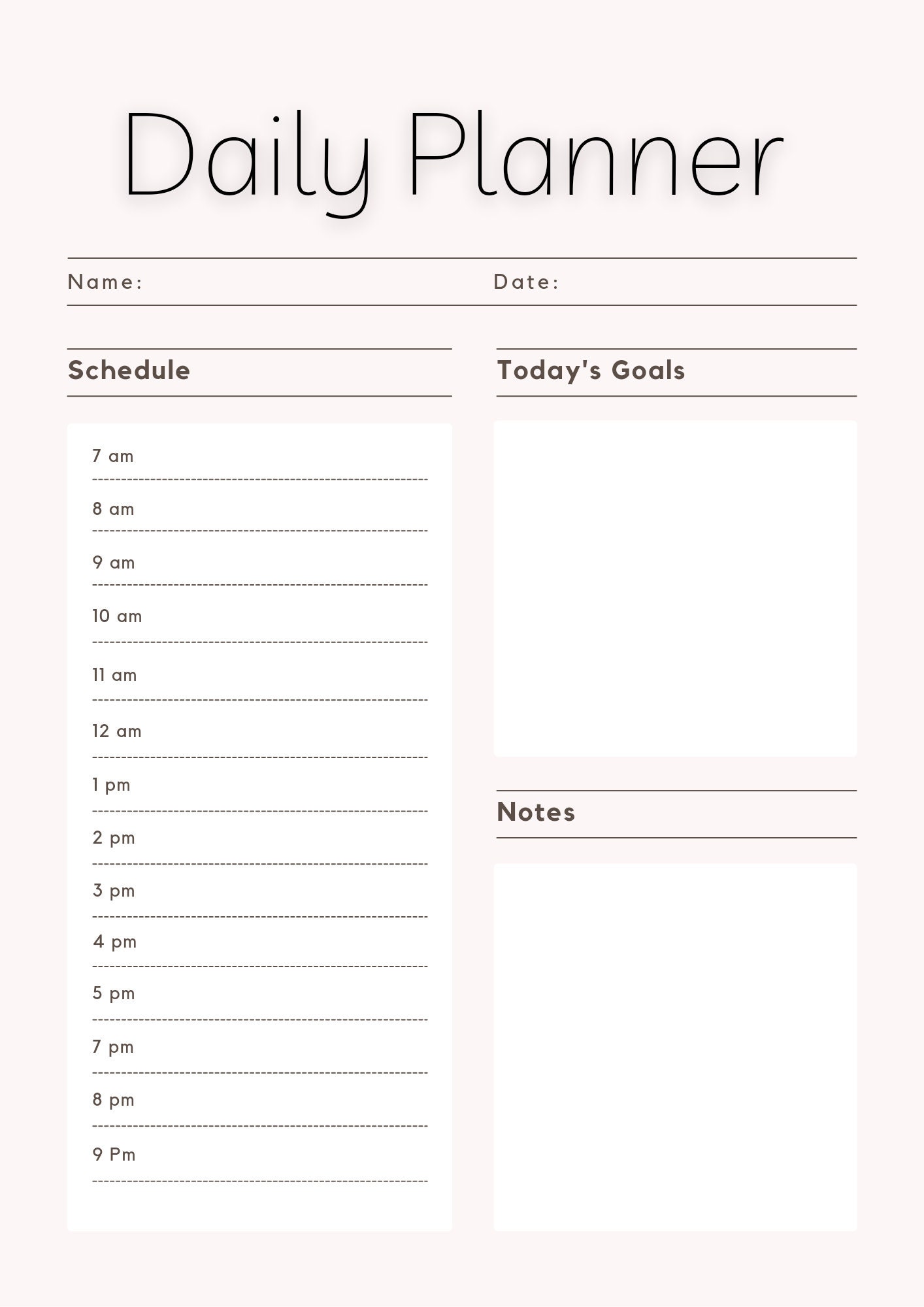 Daily Planner | to Do List | Digital Planner | Downloadable Planner ...