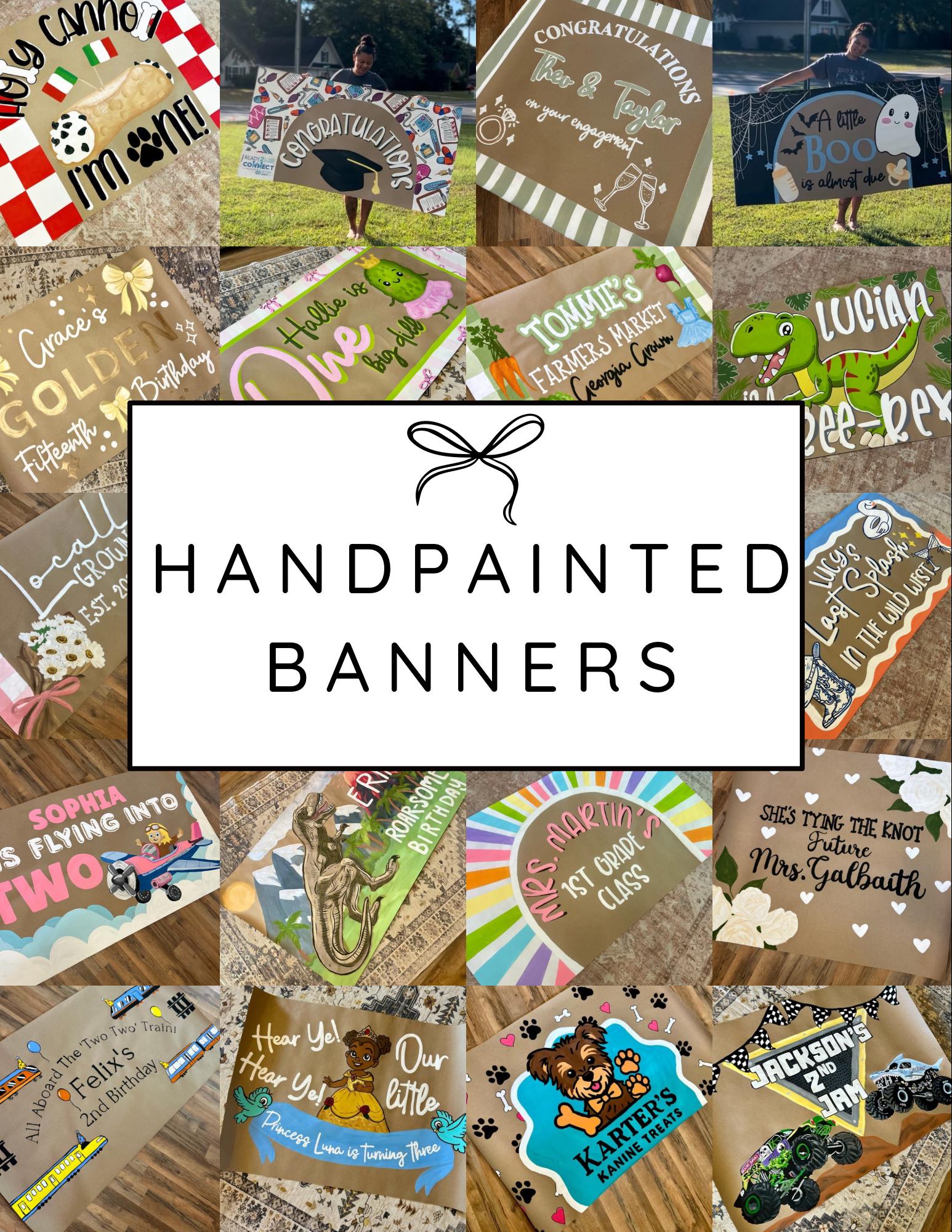 Custom Hand Painted Banners – Personalized Brown Paper Party ...