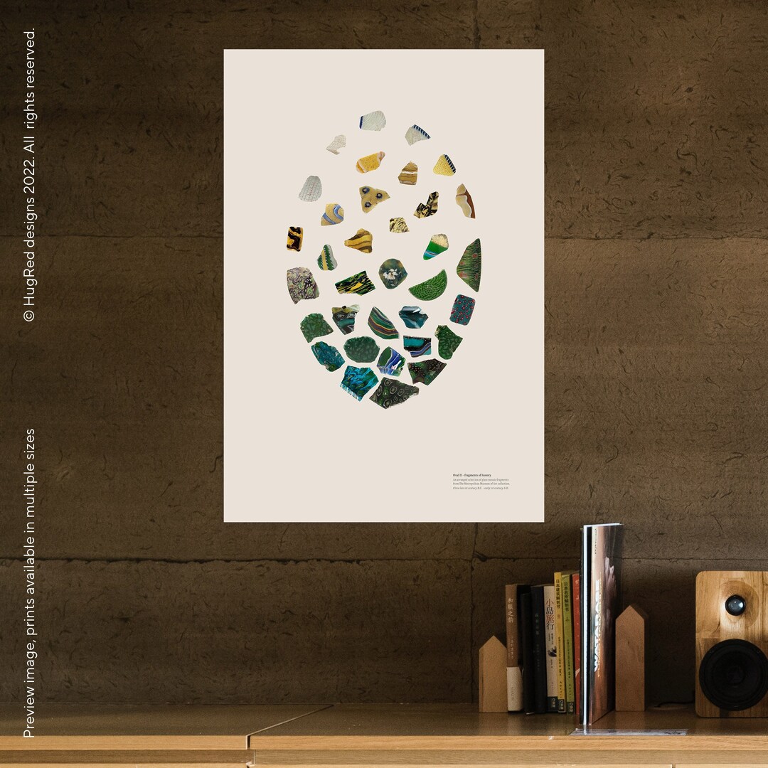 Oval II - Fragments of History, Poster Print Glass Mosaic Fragments ...