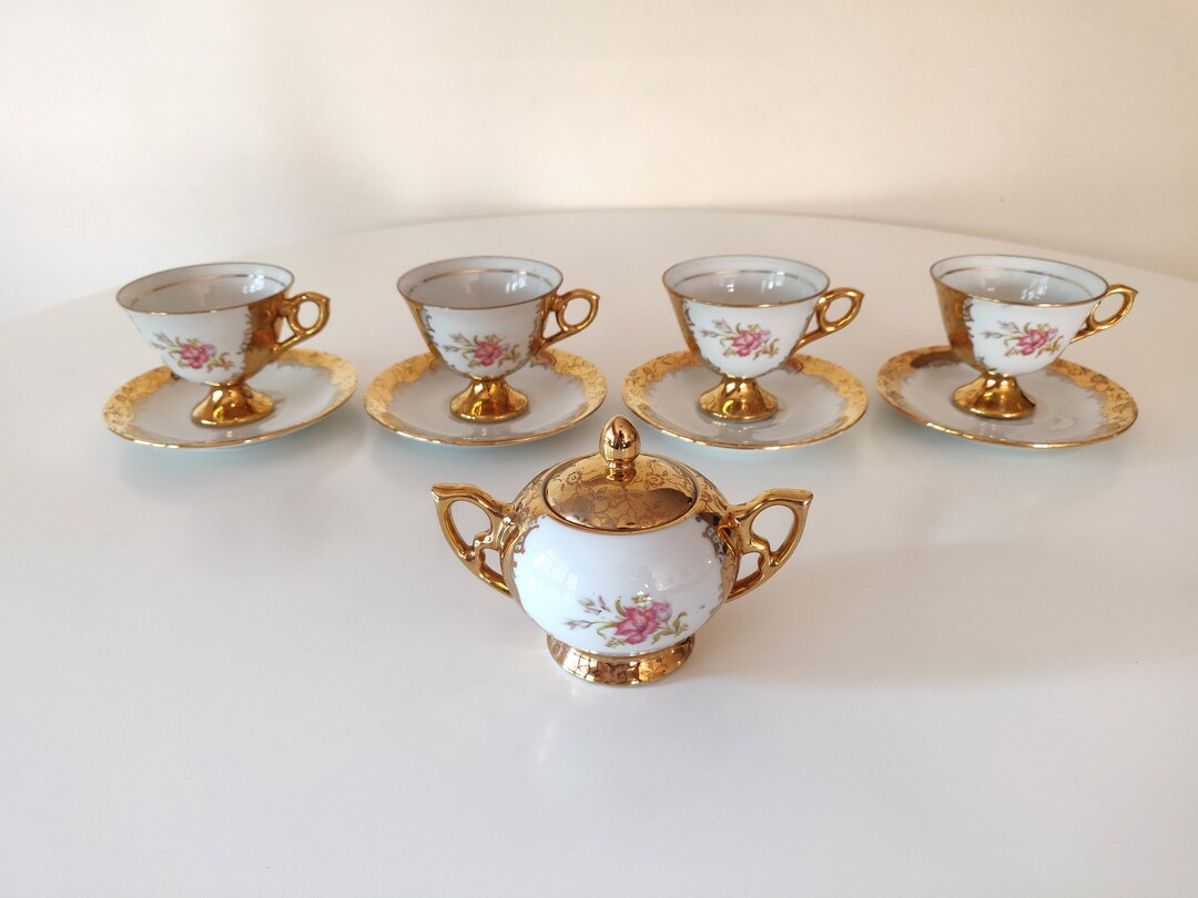 BAVARIA Coffee Set in Porcelain and Pure Gold - Etsy