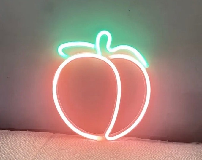 Peach Neon Light | Wall Decor | Peach Decor - Etsy