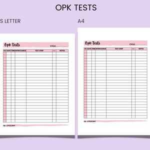 Printable OPK Tracker, Ovulation Test Strips Tracker, Ivf Journal, Ttc ...
