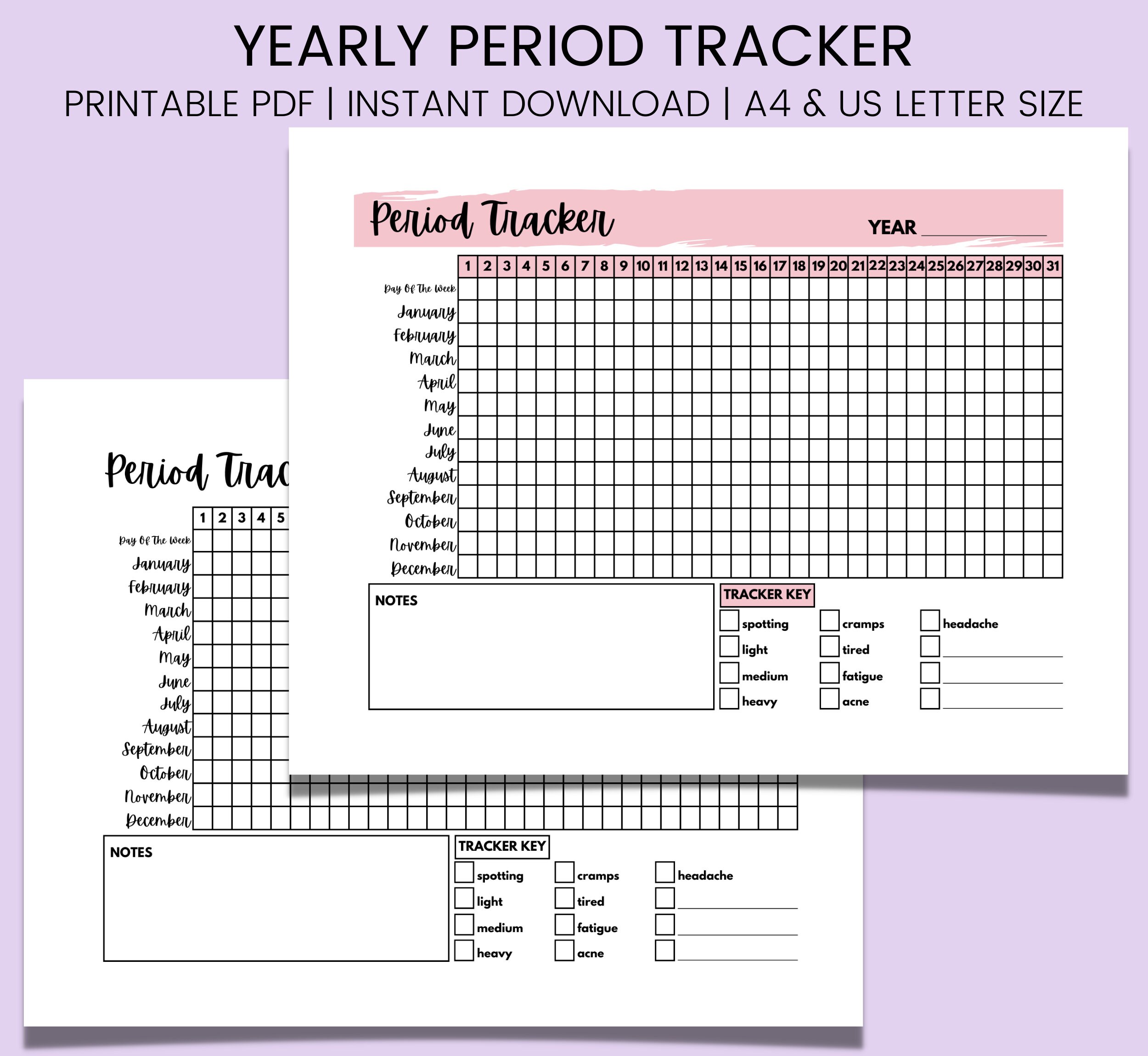 Printable Period Tracker Period Cycle Menstrual Cycle - Etsy