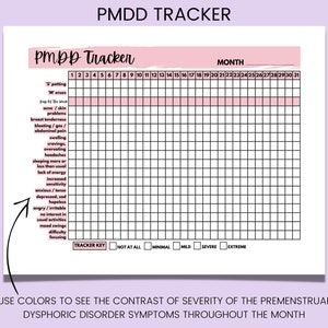 Printable PMDD Tracker Pms Symptoms Menstrual Cycle - Etsy