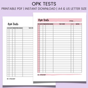 Printable OPK Tracker, Ovulation Test Strips Tracker, Ivf Journal, Ttc ...