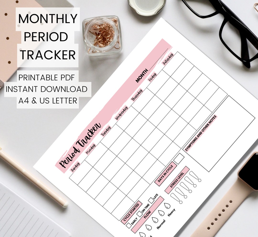 Printable Period Tracker, Period Cycle, Menstrual Cycle, Ovulation ...