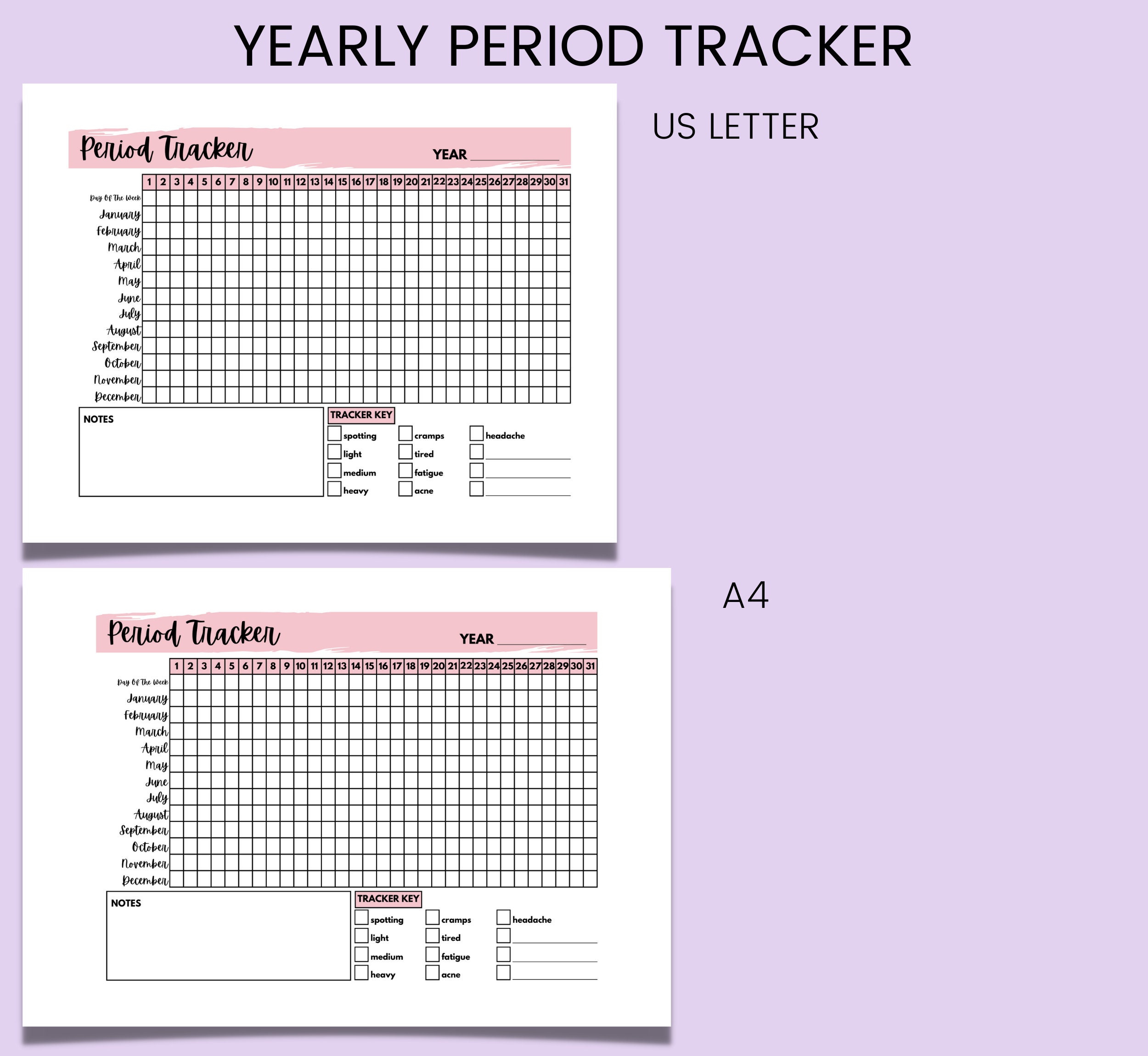 Printable Period Tracker Period Cycle Menstrual Cycle - Etsy