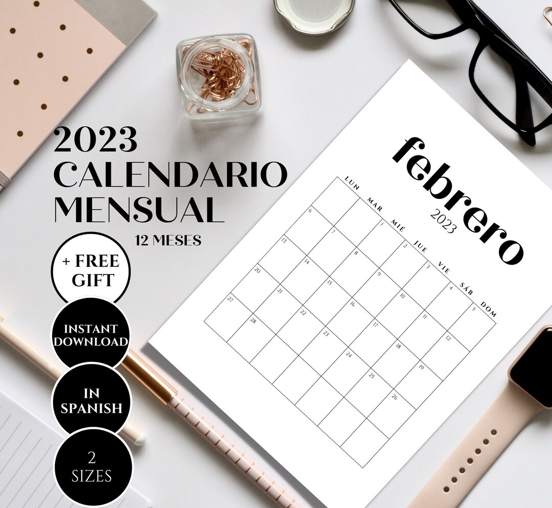 Calendario Mensual 2023 Para Imprimir Minimalista Logo Instagram