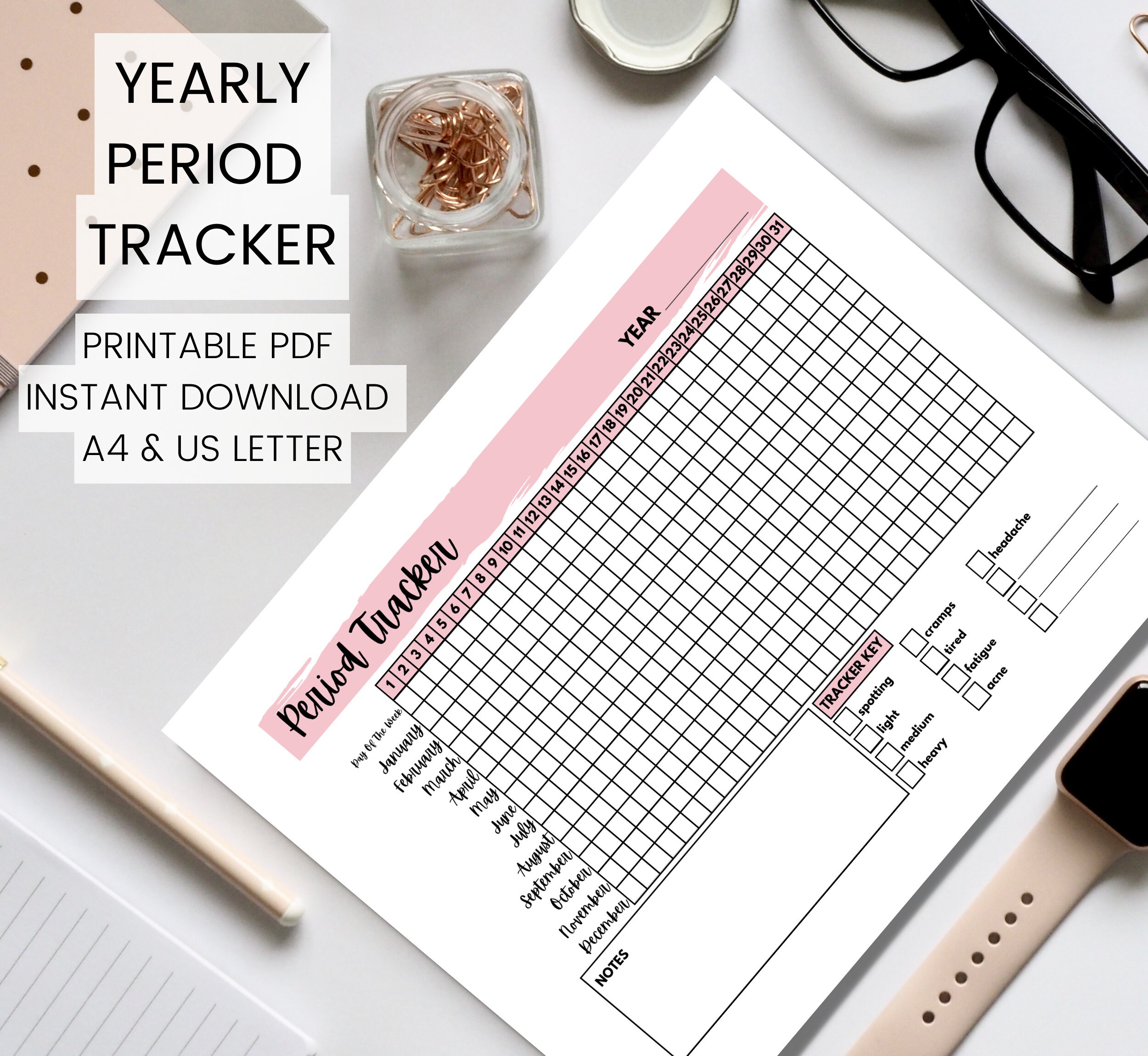 Printable Period Tracker Period Cycle Menstrual Cycle - Etsy