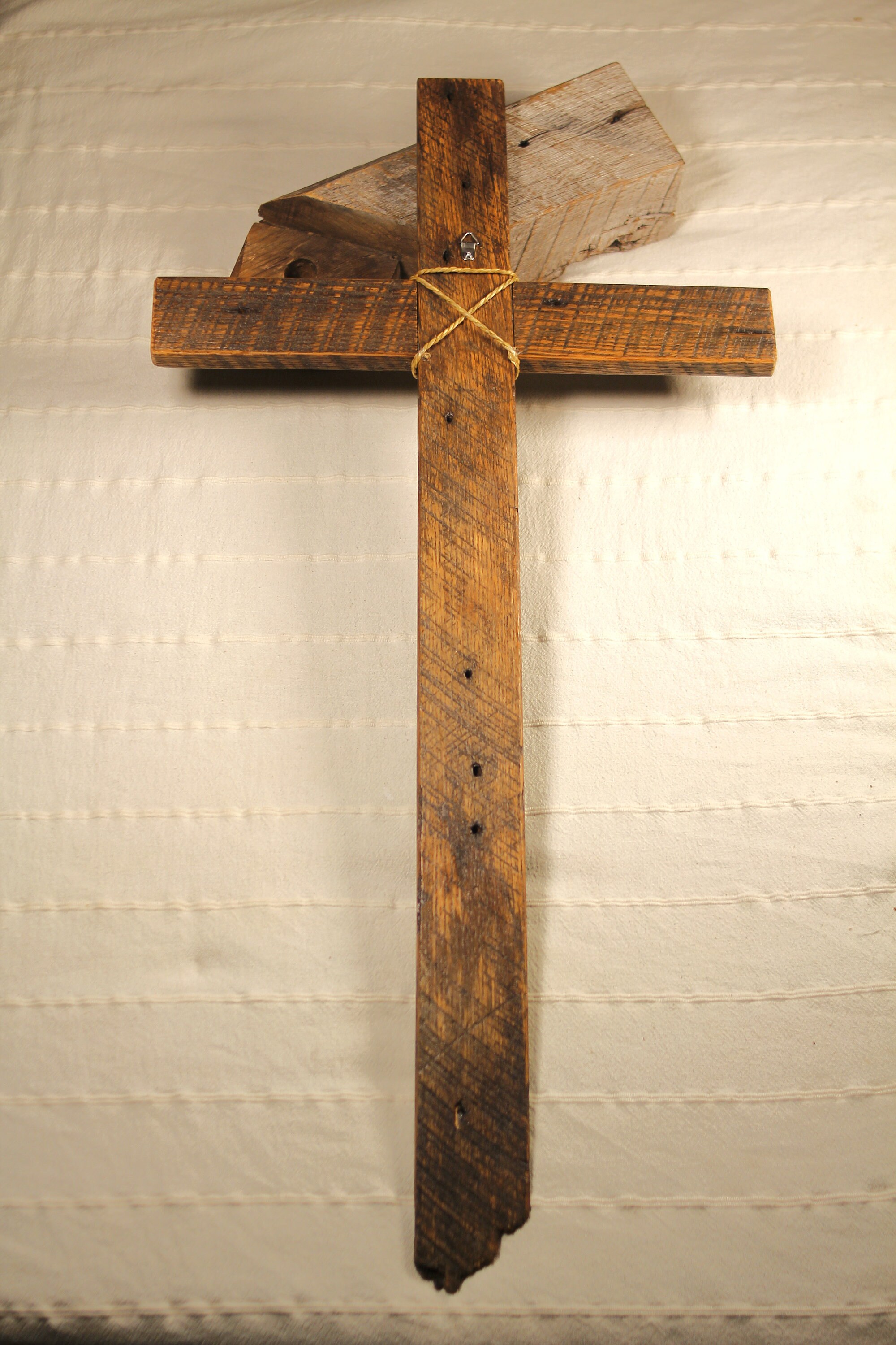 Large 18X36 Reclaimed Barn Wood Cross With Nails and Twine. Custom One ...