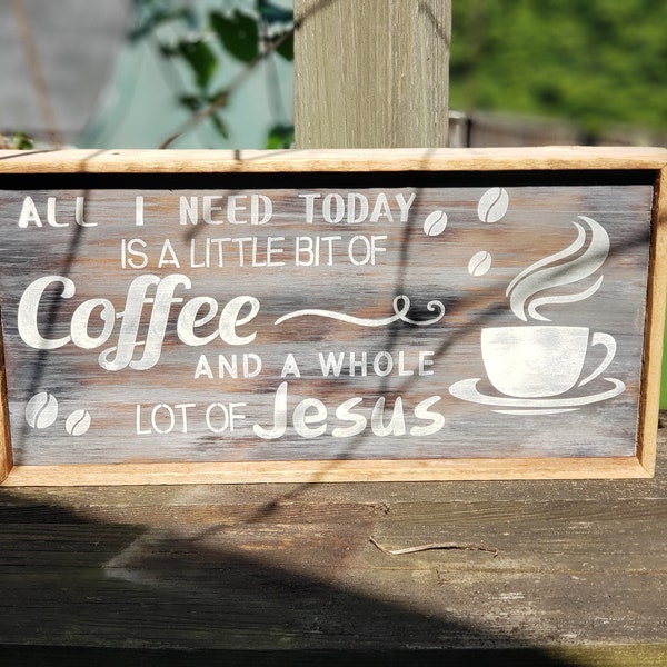 Coffee and Jesus Sign - Etsy