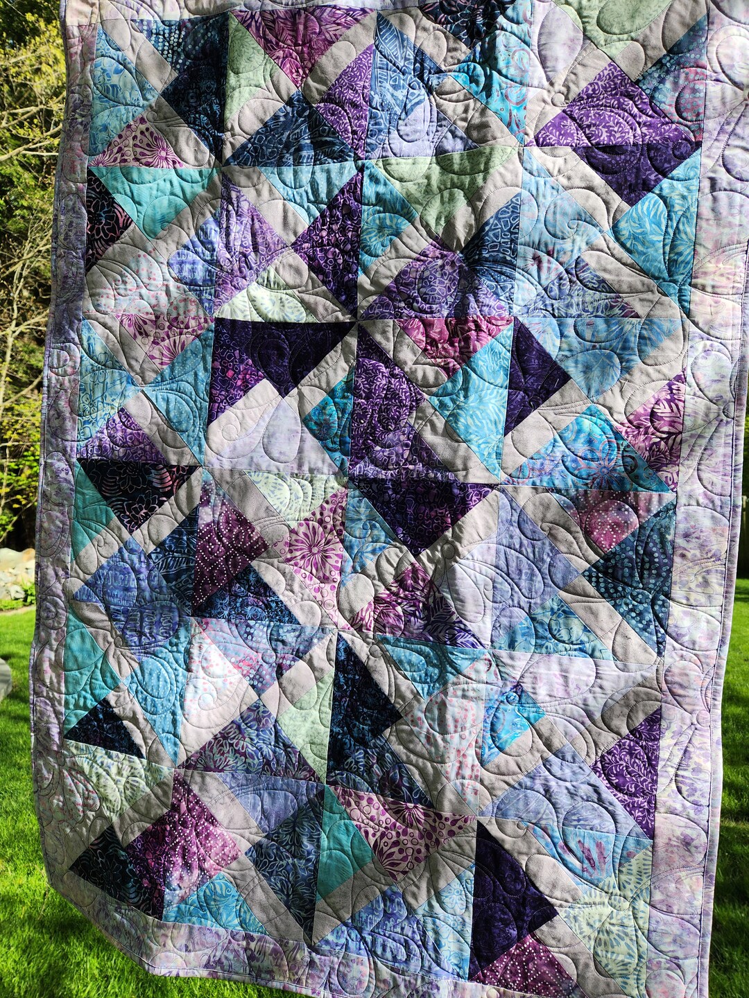 Lavender Daisy Baby Quilt - Etsy