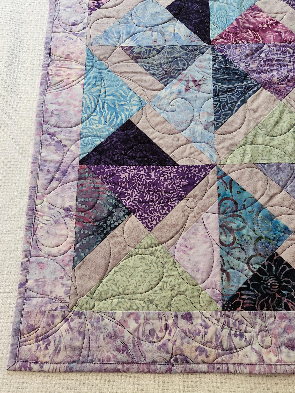 Lavender Daisy Baby Quilt - Etsy