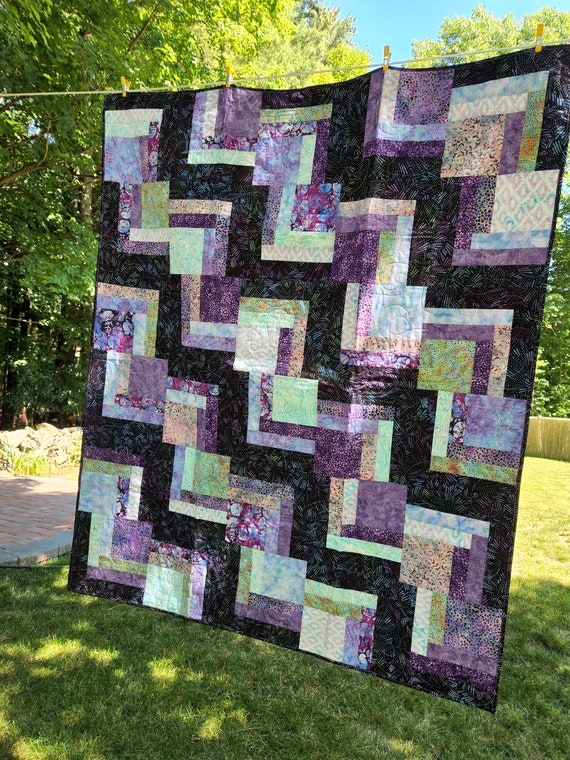 Lavender Crystals Quilt Throw Handmade - Etsy