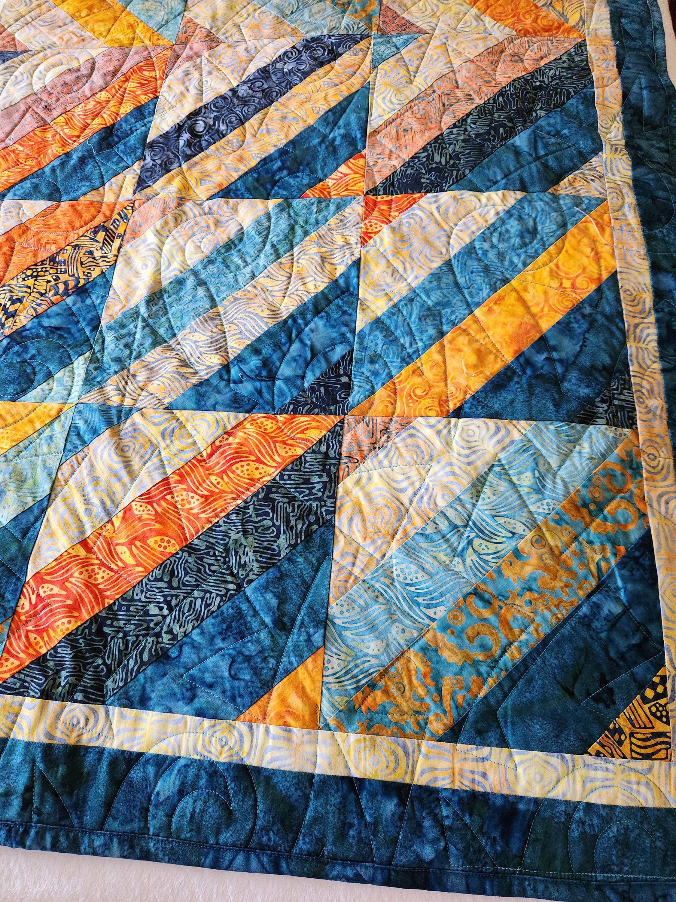 Ocean Sunset Quilted Throw - Etsy