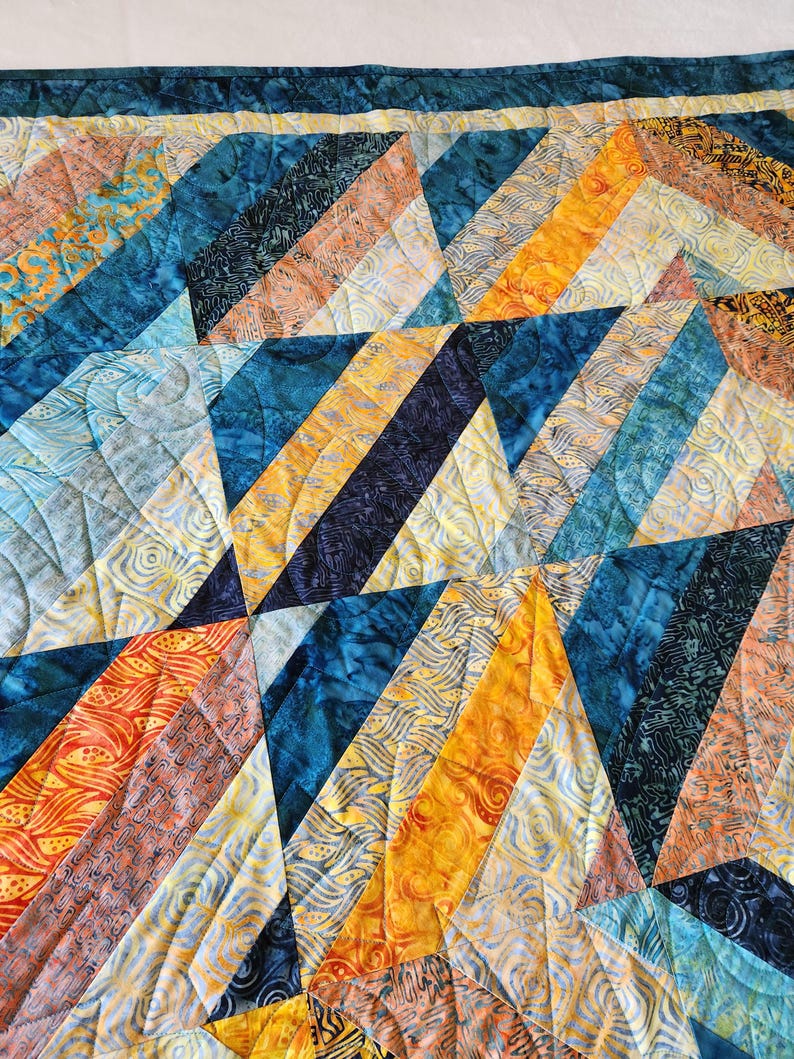 Ocean Sunset Quilted Throw - Etsy