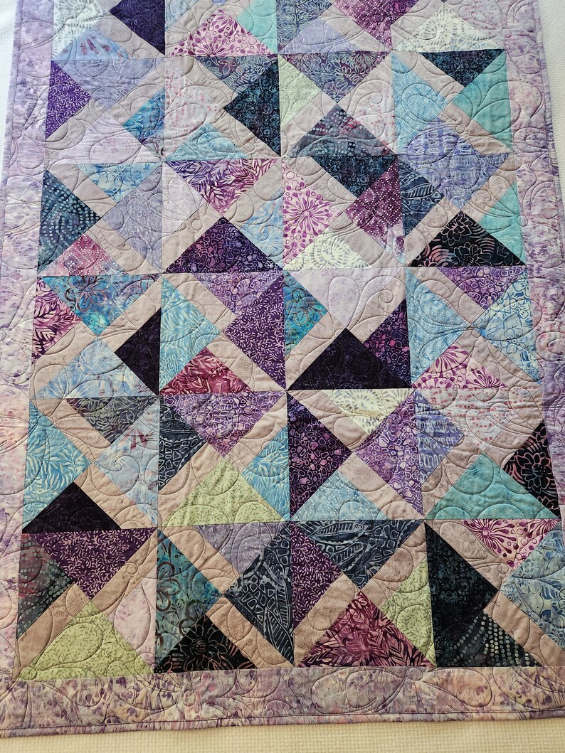 Lavender Daisy Baby Quilt - Etsy