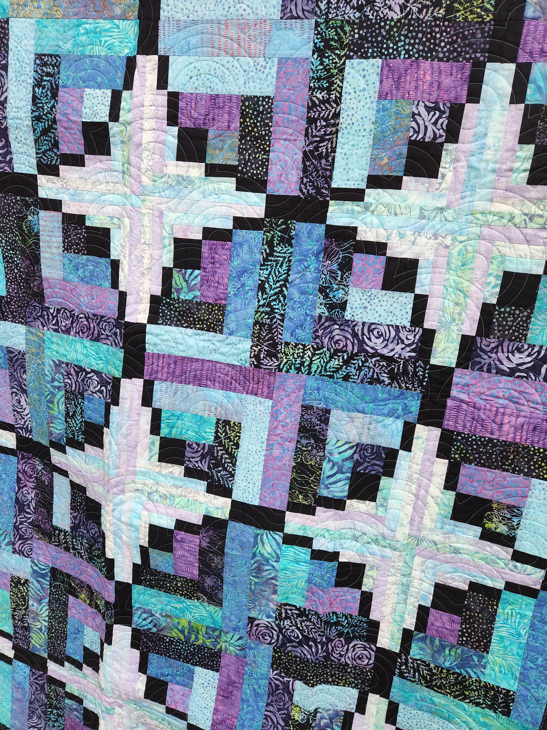 Curved Log Cabin Quilt Throw, Handmade - Etsy