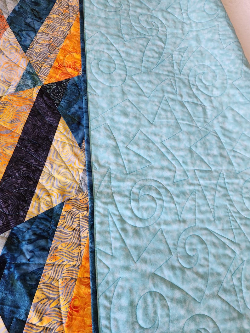 Ocean Sunset Quilted Throw - Etsy