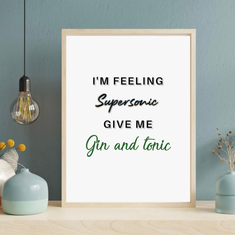 Oasis Print - I’m Feeling Supersonic - Print, Music Quote, Unique ...