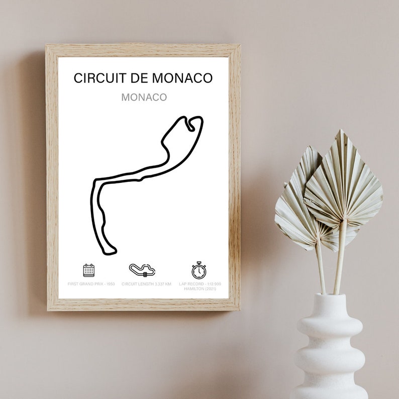 Monaco Formula 1 Circuit Print | Digital Download | F1 Track Wall Art ...