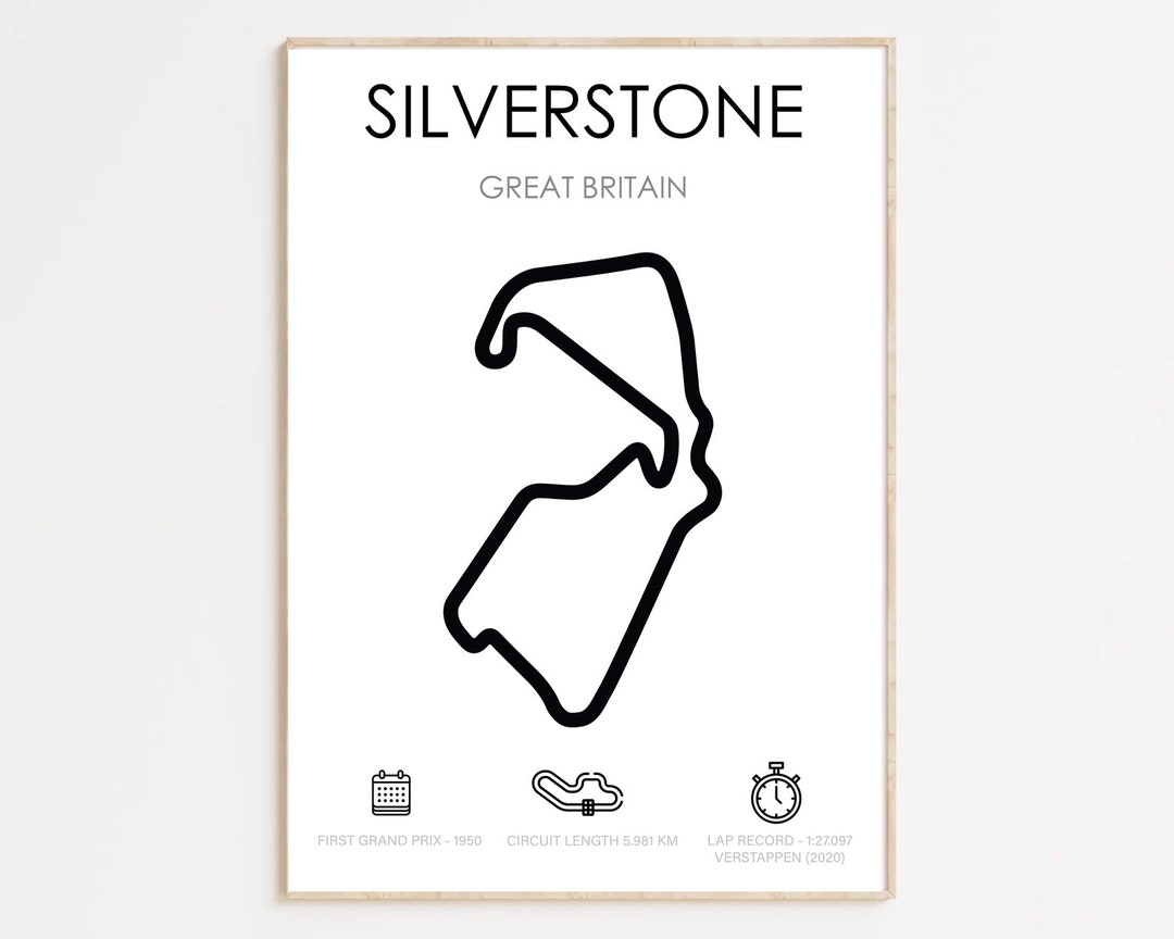 Silverstone Formula 1 Circuit Print | Digital Download | F1 Track Wall ...