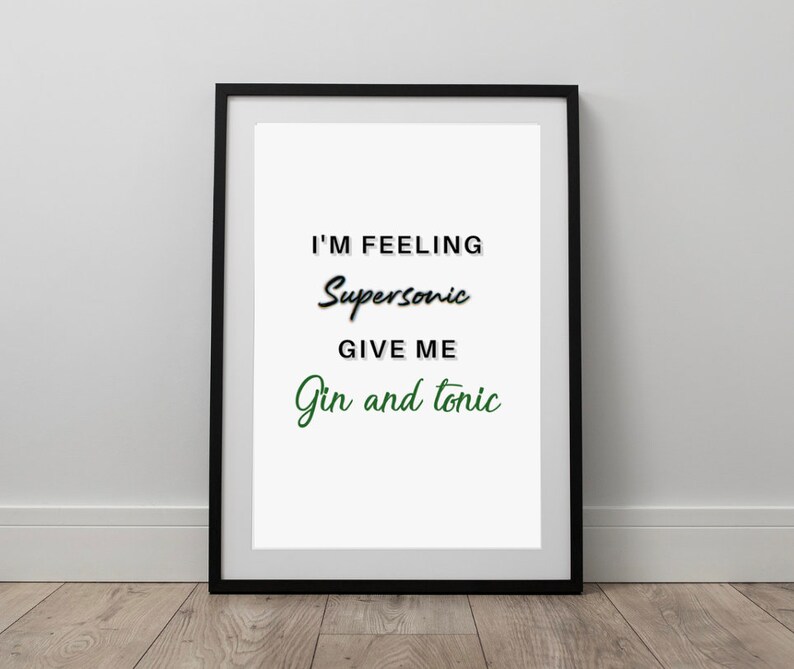 Oasis Print - I’m Feeling Supersonic - Print, Music Quote, Unique ...