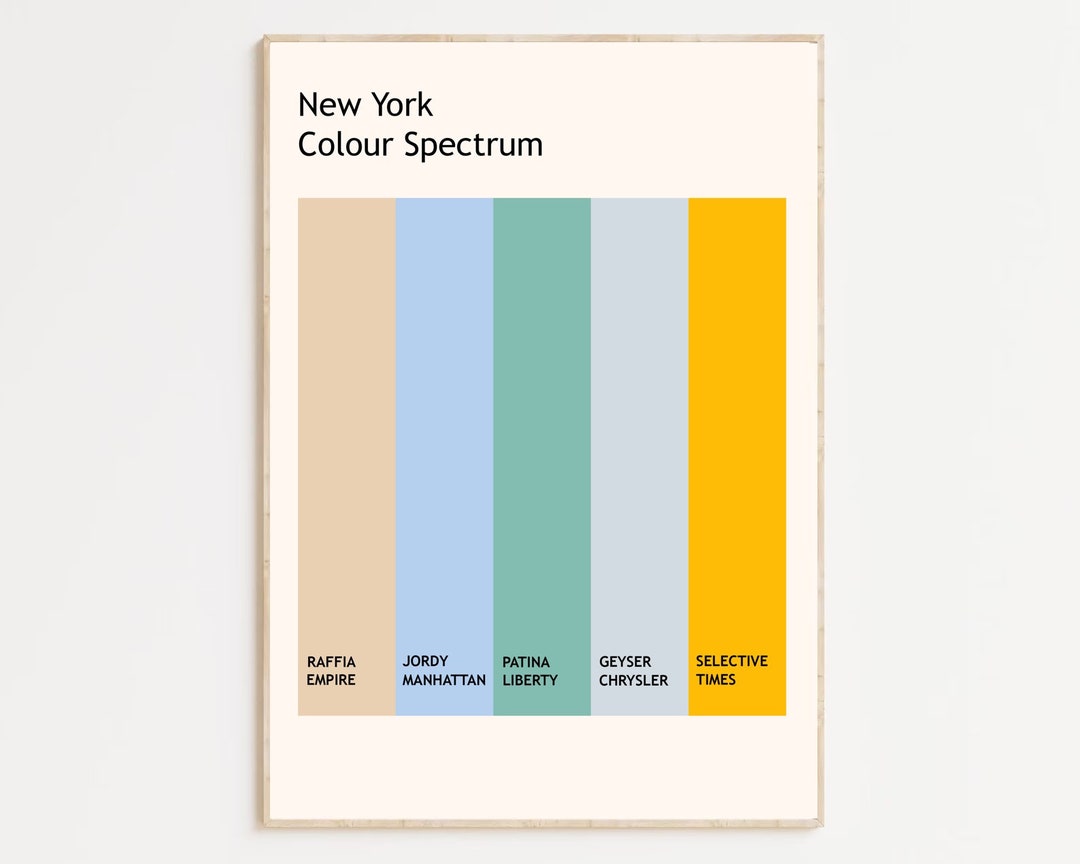New York Color Palette Poster – Iconic Times Square & Empire State ...