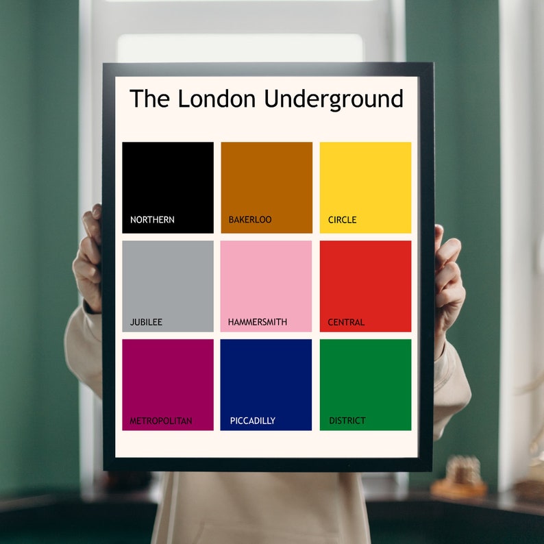 London Underground Print | Tube Lines Poster | Train | Minimalist ...