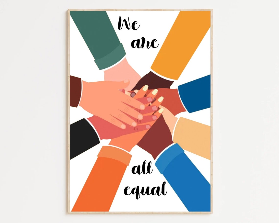 We Are All Equal Poster | Colourful Diversity Printable Art for ...